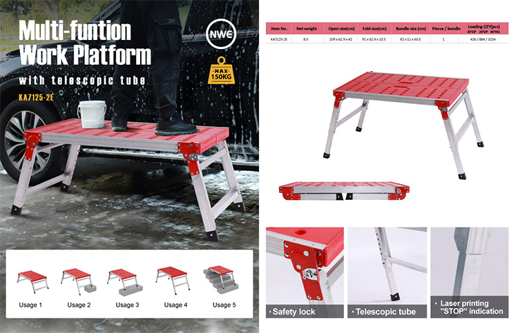 Buy Wholesale China En131 Portable Workbench Step Stool Ladder Heavy Duty Aluminum Adjustable ...