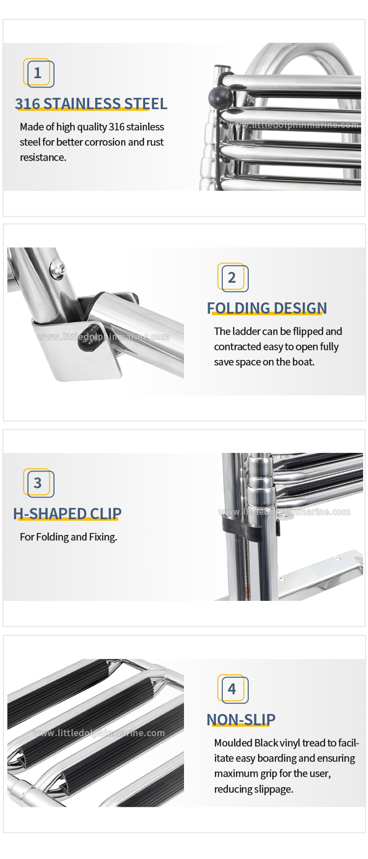 Buy Wholesale China Little Dolphin Boat Accessories Marine 4 Step ...