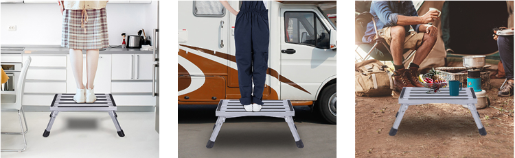 Folding Rv Steps Stool With Non-slip Rubber Feet For Adults, Supports ...