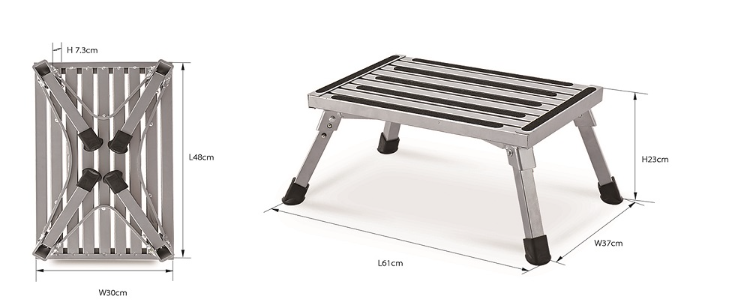 Folding Rv Steps Stool With Non-slip Rubber Feet For Adults, Supports ...