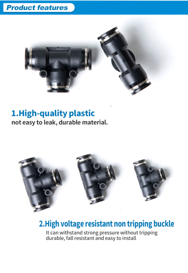 Buy China Wholesale Pe Pneumatic Quick Plug-in Connector T-joint Air ...