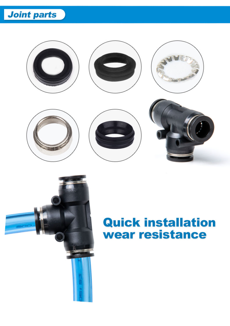 Buy China Wholesale Pe Pneumatic Quick Plug-in Connector T-joint Air ...