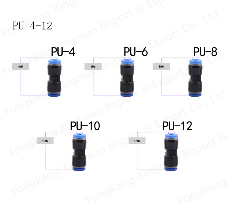 Buy Wholesale China Pipe Joint Pu 4 6 8 10 12 14 Mm Hose Straight Push ...