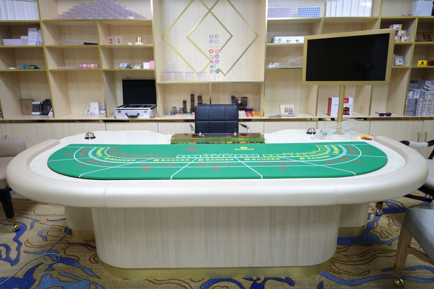 Aobo 10 Persons High Quality Poker Table Solid Wood Baccarat Gambling ...