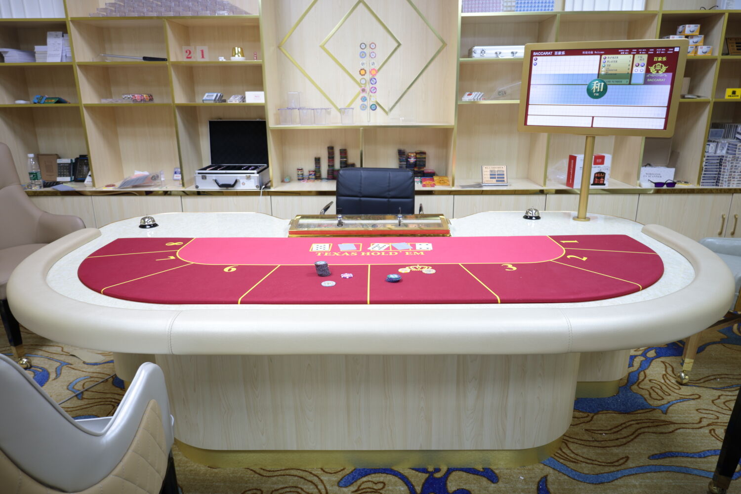 Aobo 10 Persons High Quality Poker Table Solid Wood Baccarat Gambling ...