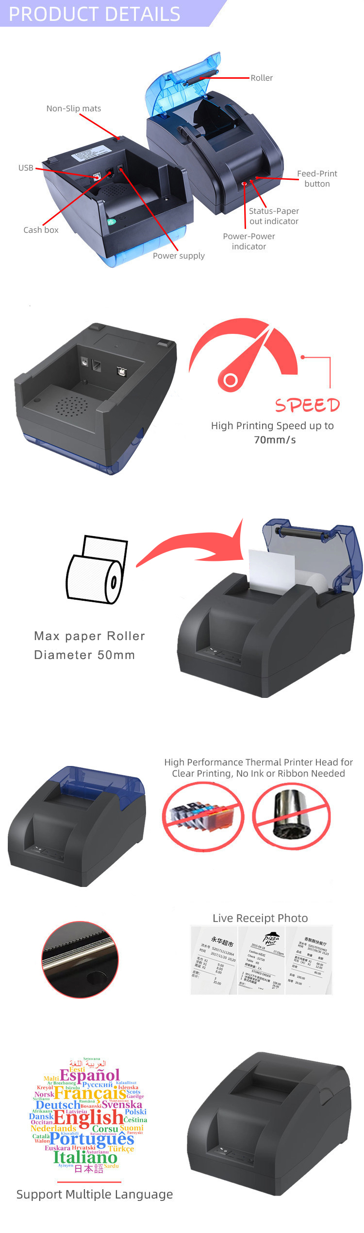 Small Bluetooth Receipt Photo Inkjet Portable Wireless Sticker Scanners ...