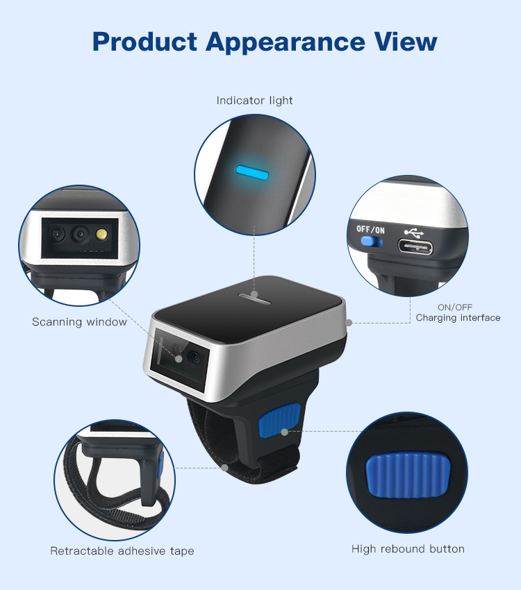 Buy Wholesale China Xkancode Wearable Barcode Scanner 2d Image Wireless ...