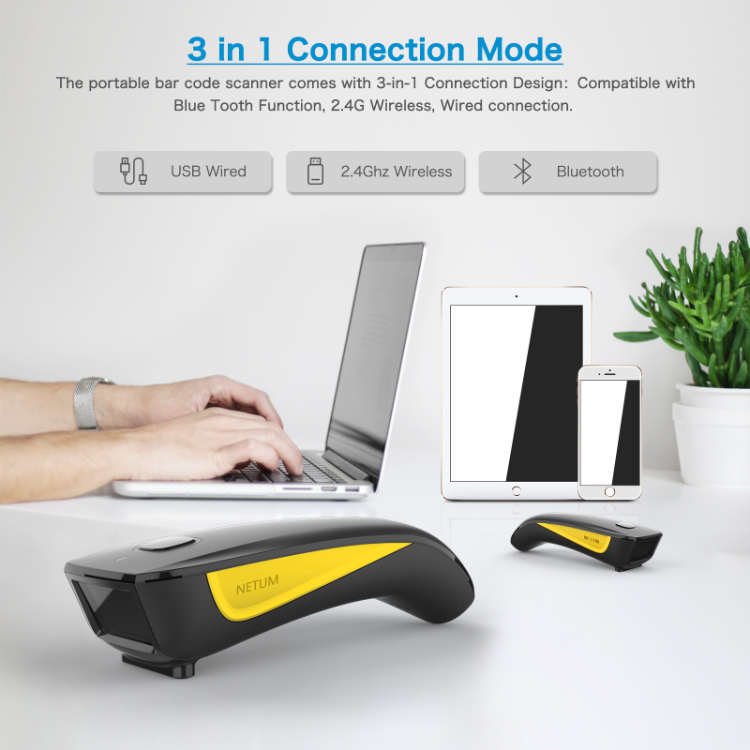 Blue Tooth Portable Mini Handheld Barcode Scanner 1d 2d Qr Code ...