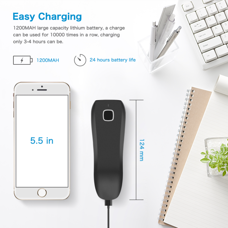 Blue Tooth Portable Mini Handheld Barcode Scanner 1d 2d Qr Code ...