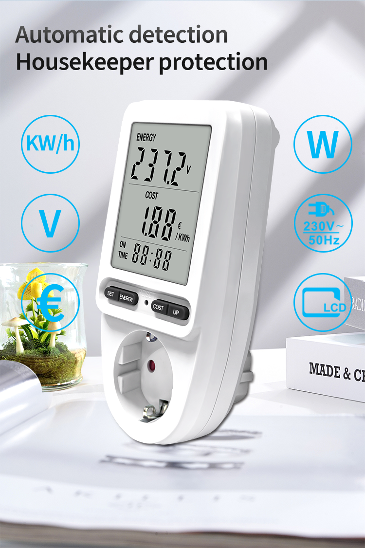 Buy Wholesale China Peacefair 220v Ac Eu Germany Plug Power Meter ...