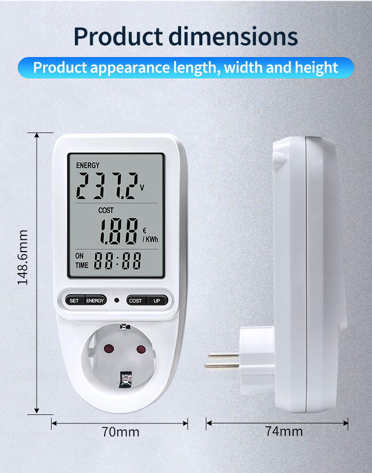Buy Wholesale China Peacefair 220v Ac Eu Germany Plug Power Meter ...