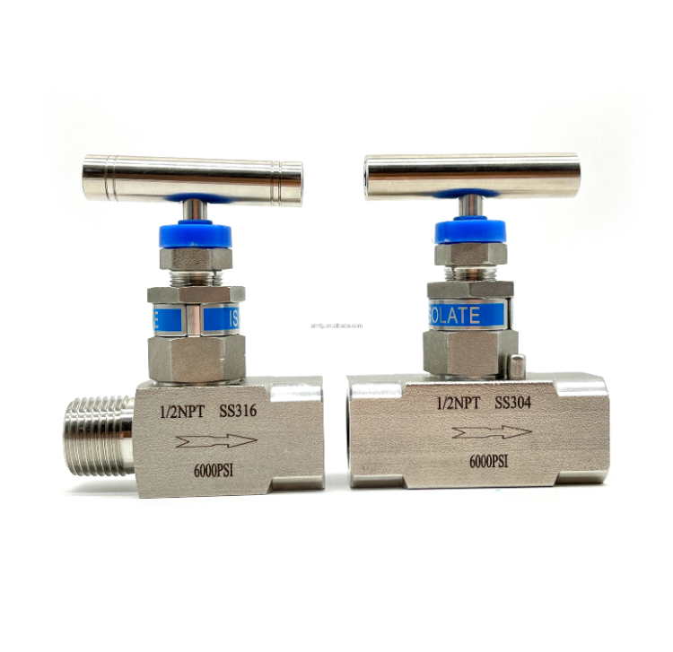 Buy Wholesale China 2 Way Ss304 Needle Valve 6000psi High Pressure Needle Valve 1/4 1/2 Npt ...