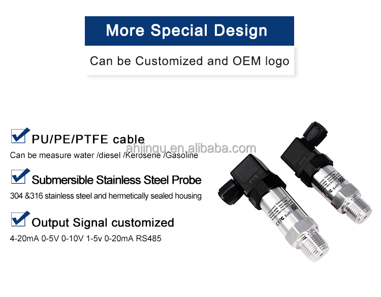 Pressure Transmitter Es-p300 Sensors 4-20ma Output For Water Tank Oil ...