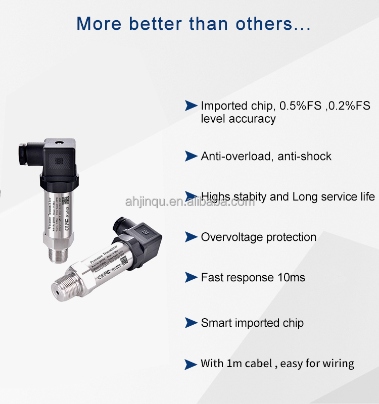 Pressure Transmitter Es-p300 Sensors 4-20ma Output For Water Tank Oil ...