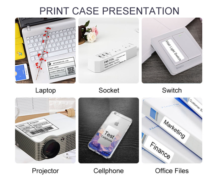 Detonger Portable 20-50mm Fixed Asset Tag Printer Barcode Sticker Label ...
