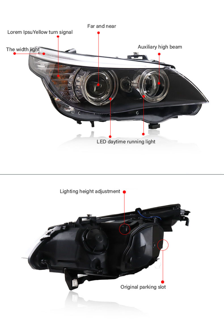 Buy Standard Quality China Wholesale For Bmw E60 5-series 04-10 Projector Headlights - Halogen ...