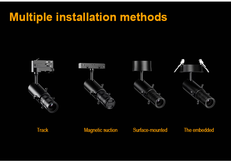 3000k 4000k 6000k Spotlight Led Track Rail Light 4wires Museum Zoomable ...