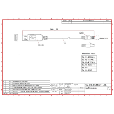 Oem Waterproof Usb Ftdi Ft232rl Zt213 A Rs485 Uart Ttl To Rs232 Rj11 ...