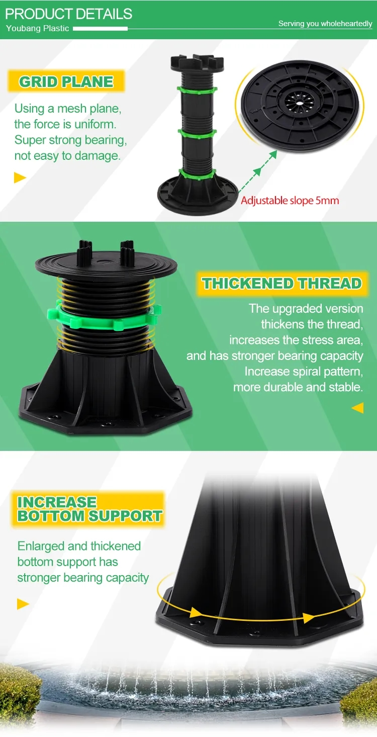 Plastic Raised Floor System Wpc Decking Adjustable Pedestal System 178-255mm $0.65 - Wholesale ...