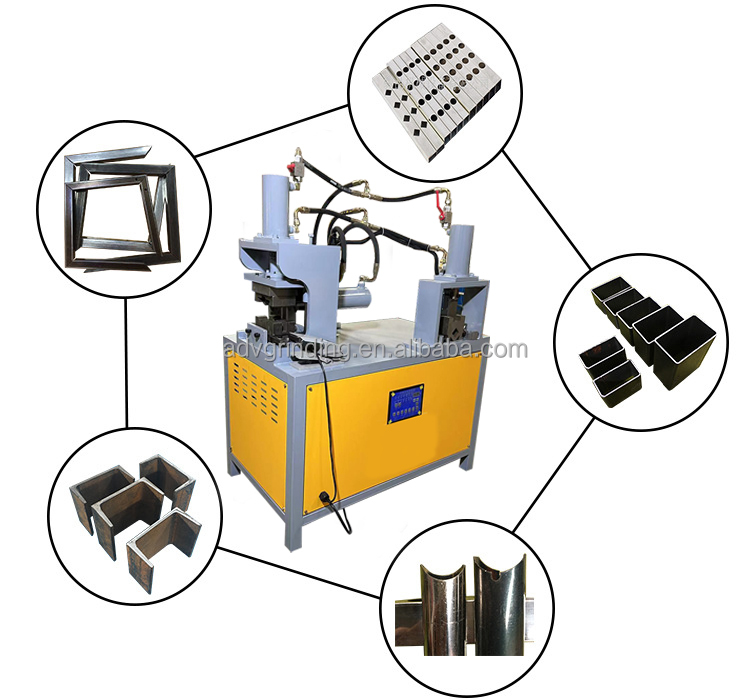 High Efficiency Hydraulic Steel Square Pipe Angle Punching Machine 90 ...