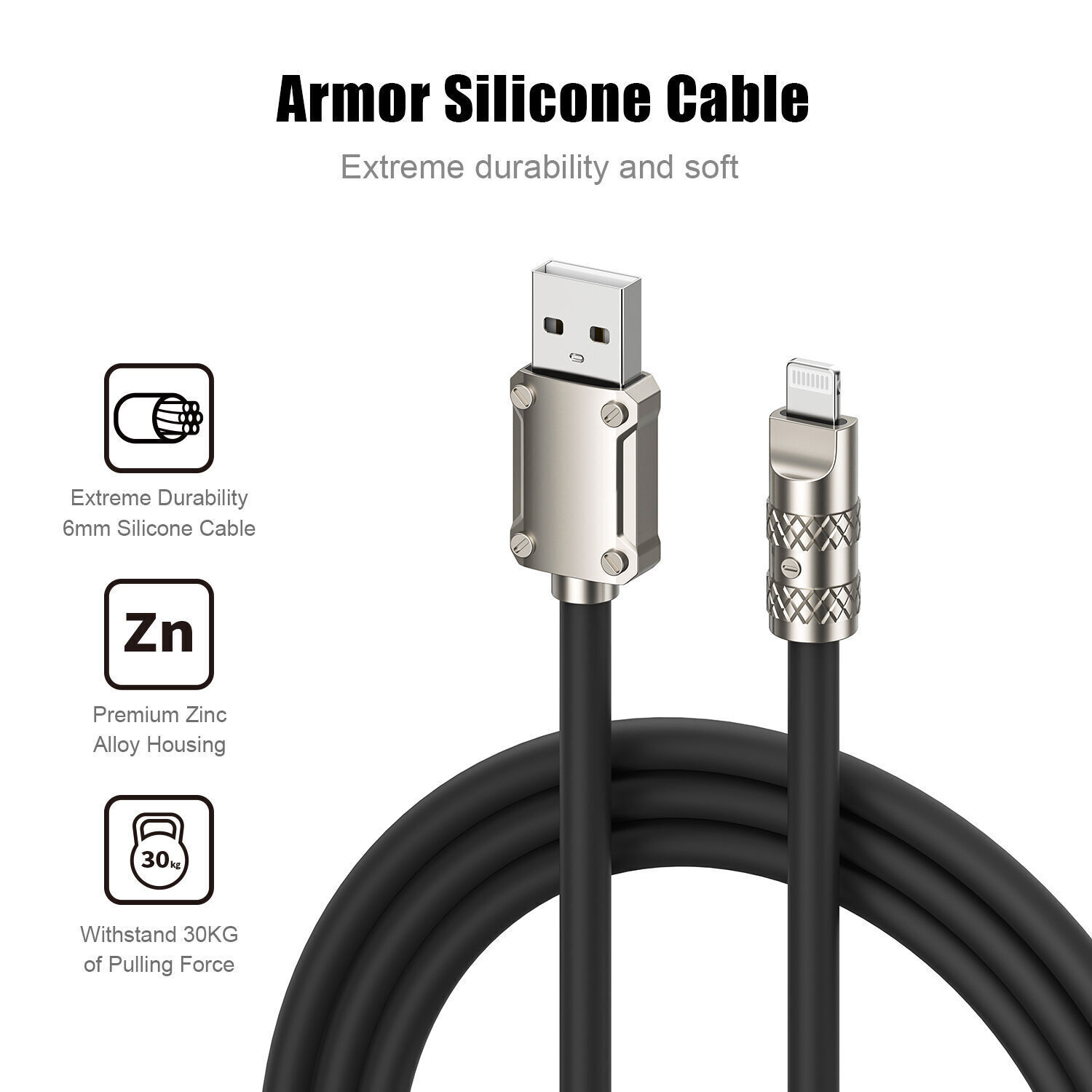 Buy Wholesale China Armor Silicone Cable ,extreme Durability And Soft ...