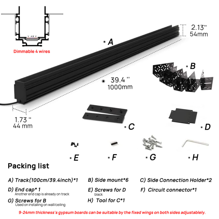 Scon Embaded Magnetic Grilling Led Lights Linear Guide Rail Dimmable ...
