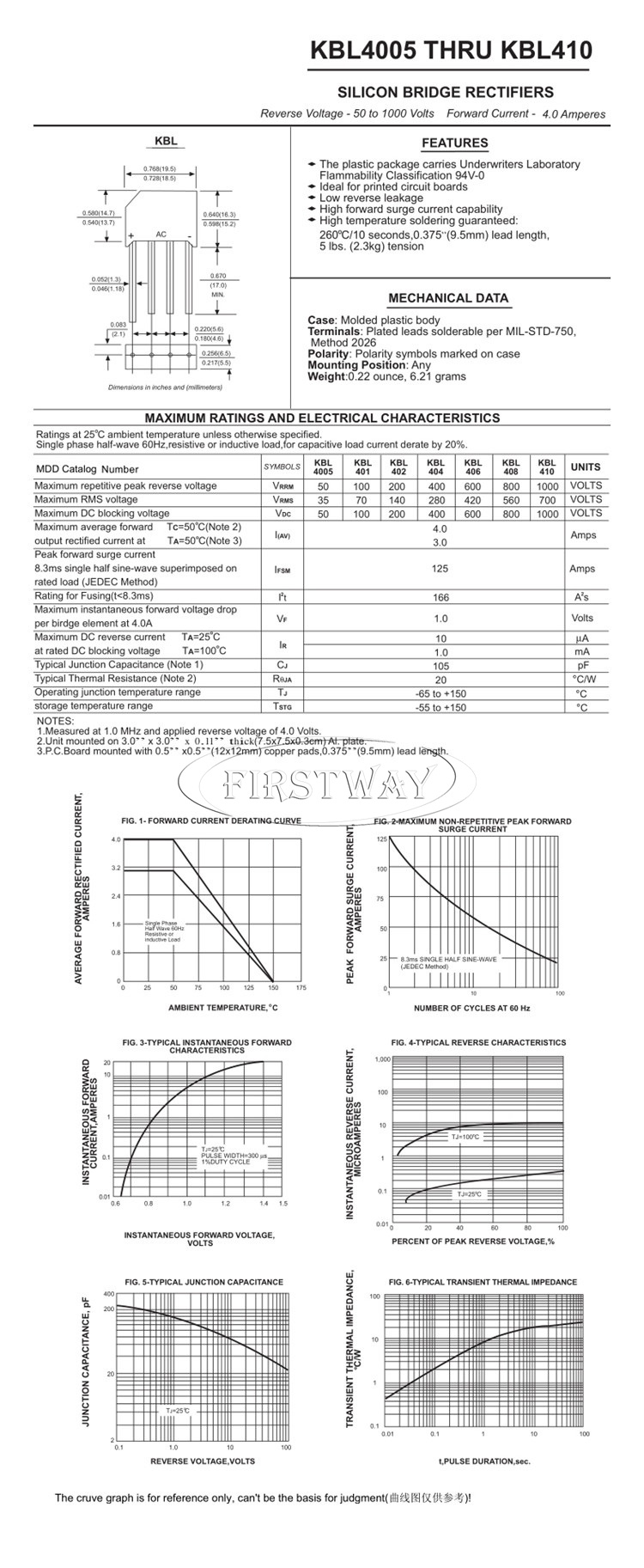Kbl406 Bridge Rectifiers Diodes Silicon Bridge Rectifier - China ...