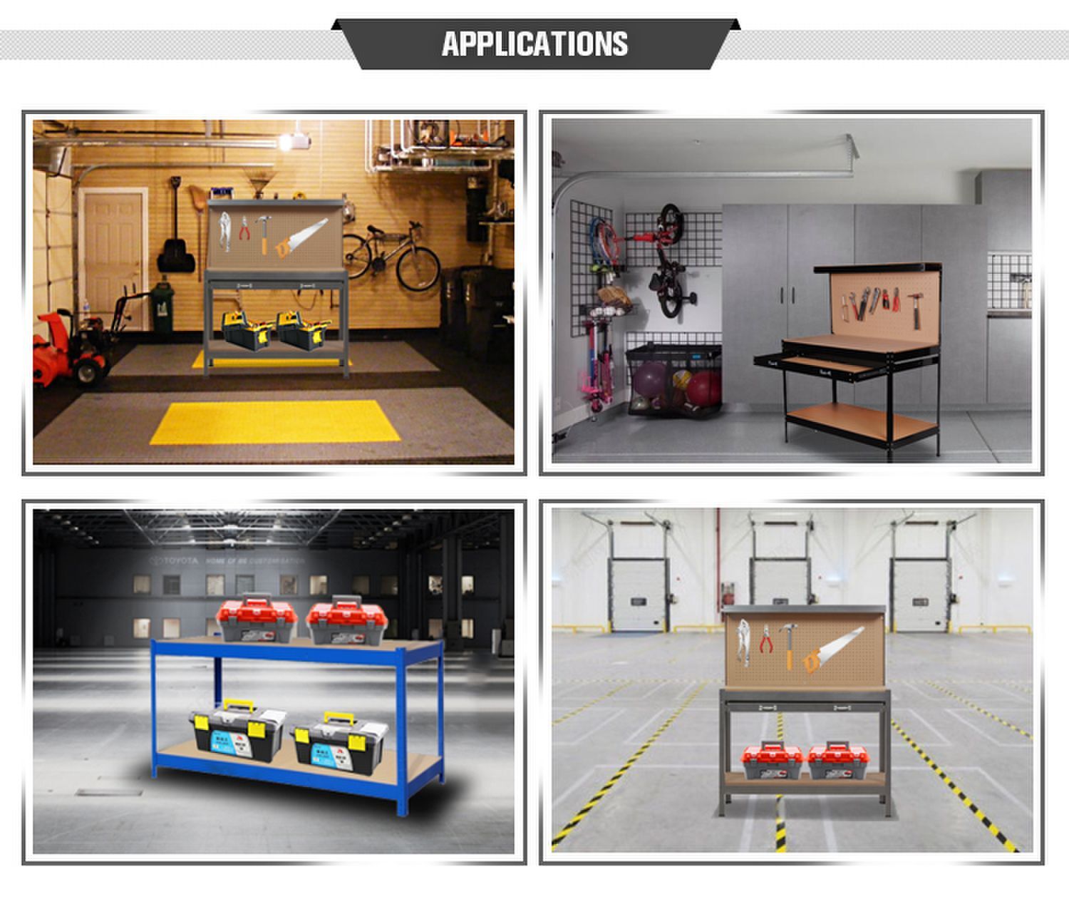Bangku Kerja Kayu Garasi Mdf Baja Logam Kapasitas 100kg Terlaris Dengan ...