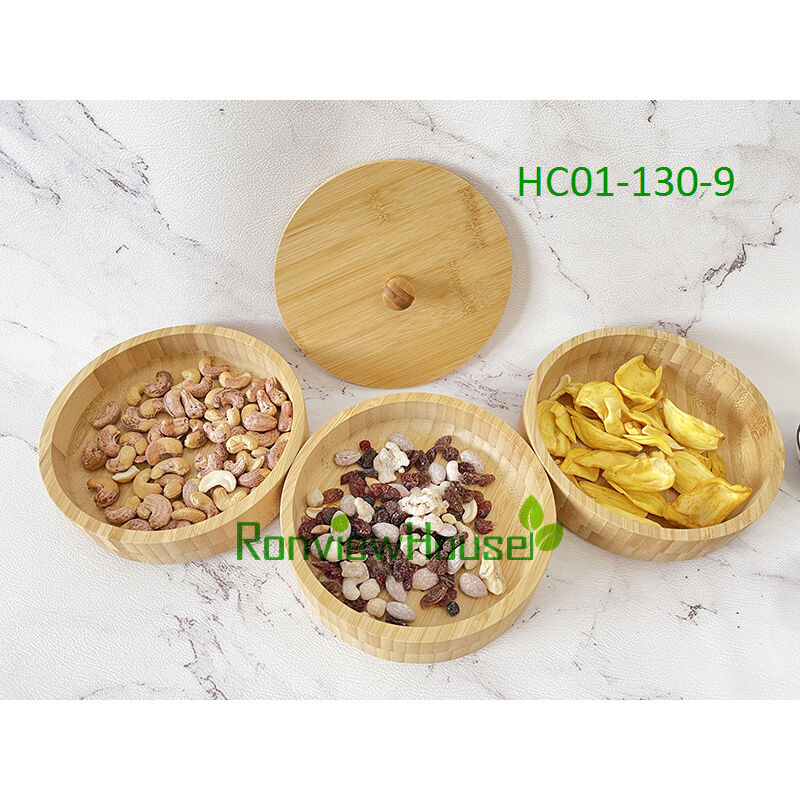 Buy Wholesale China Bamboo Food Storage And Containers 3 Layers With ...