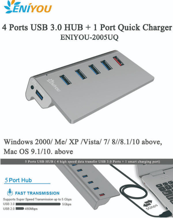 Buy Wholesale China Usb 3.0 Hub 5 Ports, Powered Usb Hub 5v/3a, Type C ...