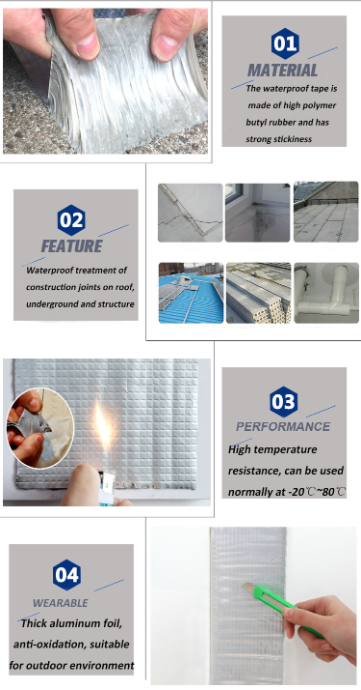 Waterproof Butyl Rubber Tape For Sealing Jointing, Roofing Aluminum ...