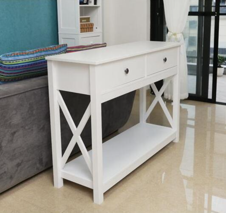 Modern Wood Corner Storage Console Table With Drawers - China Wholesale ...
