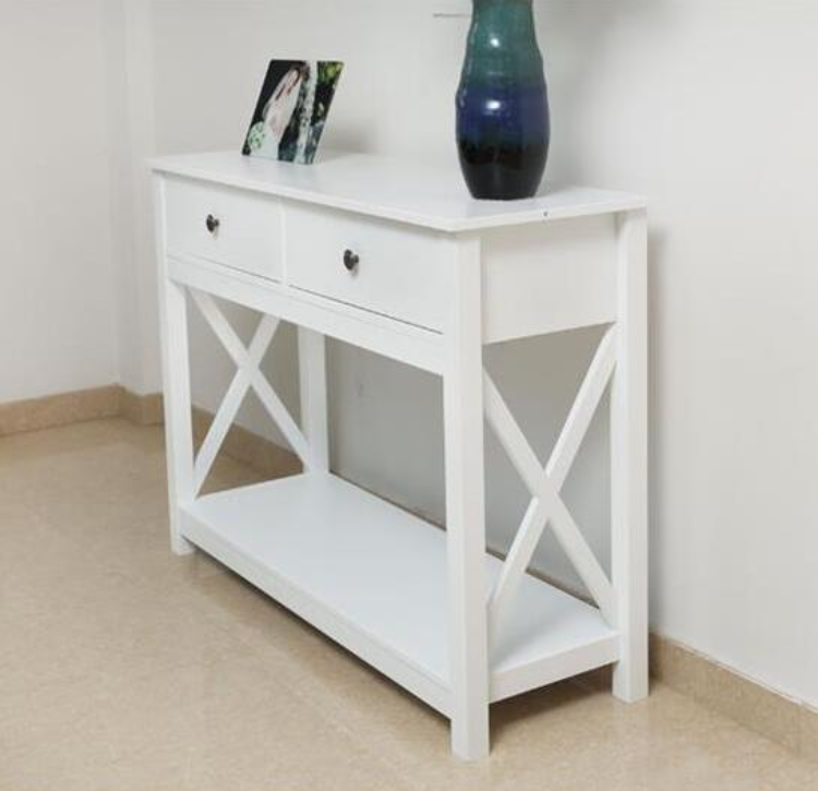 Modern Wood Corner Storage Console Table With Drawers - China Wholesale ...