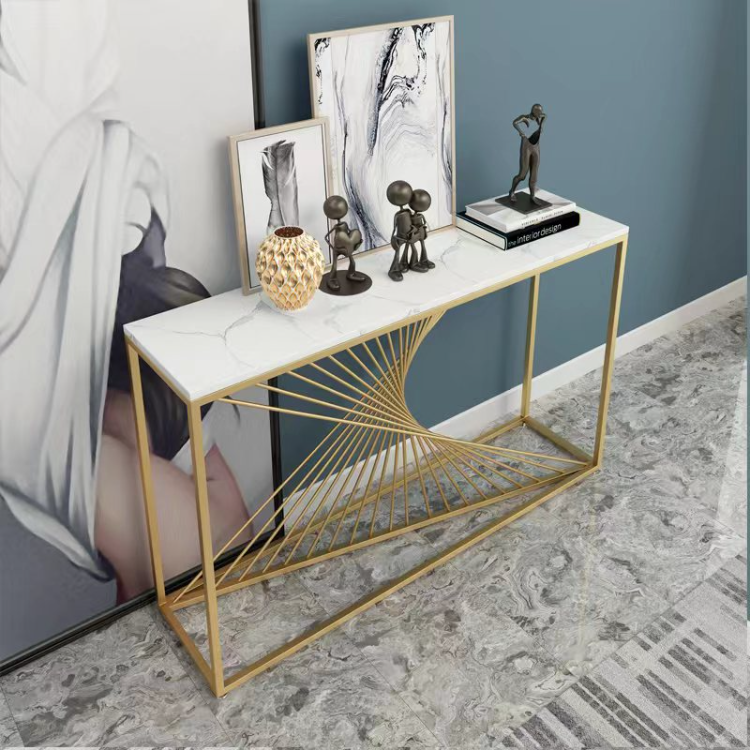 Buy Wholesale China Italian Modern Luxury Console Tables Living Room Furniture Metal Marble ...