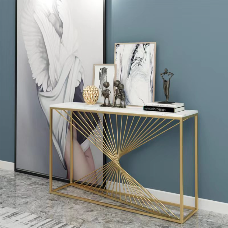 Buy Wholesale China Italian Modern Luxury Console Tables Living Room Furniture Metal Marble ...