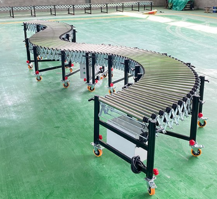 Logistics Telescopic Conveyor Roller Line Food Transport Line Power ...