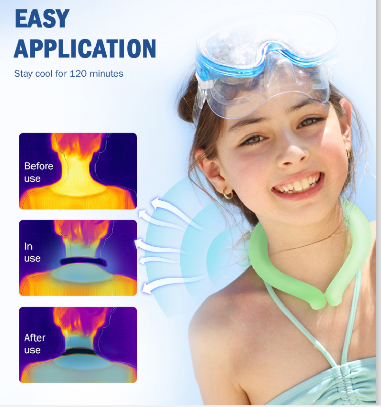 Reusable Japan Fashion Pcm Neck Cool Tube Ice Ring Neck Cooling Wrap ...