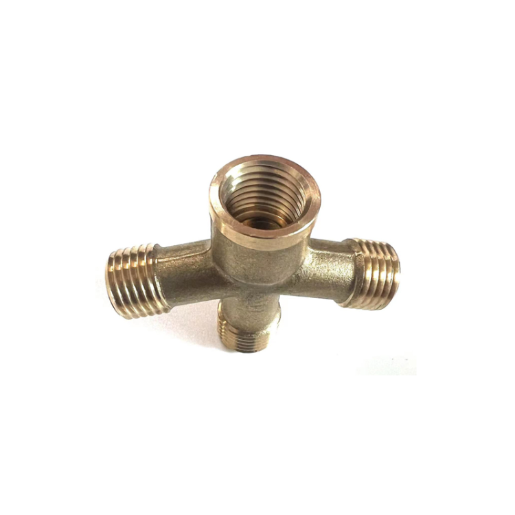 China Manufacture Four Way Copper Connector Pipe Fittings Brass ...