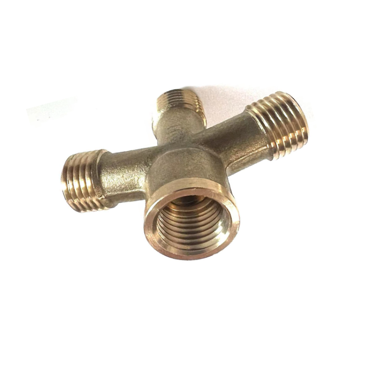 China Manufacture Four Way Copper Connector Pipe Fittings Brass ...
