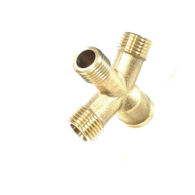 China Manufacture Four Way Copper Connector Pipe Fittings Brass ...