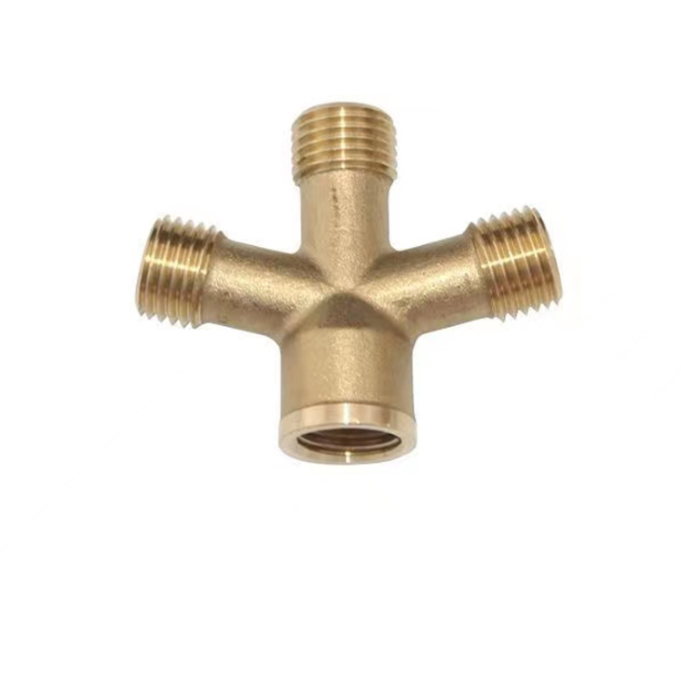 China Manufacture Four Way Copper Connector Pipe Fittings Brass ...