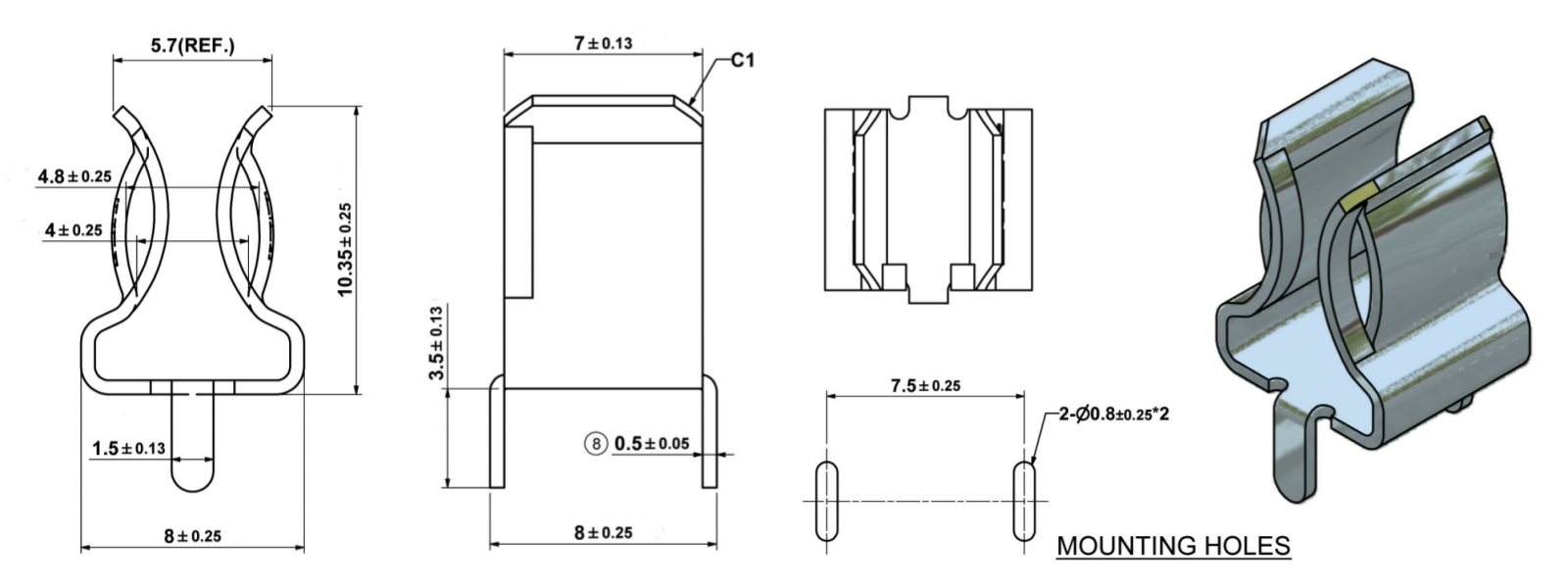 Pcb Mounting Fuse Clip For 10x38mm 6x30mm Tube Fuses - China Wholesale ...