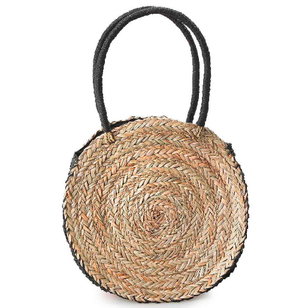 Buy Wholesale China Round Natural Material Pu Grass Woven Shoulder Bag ...