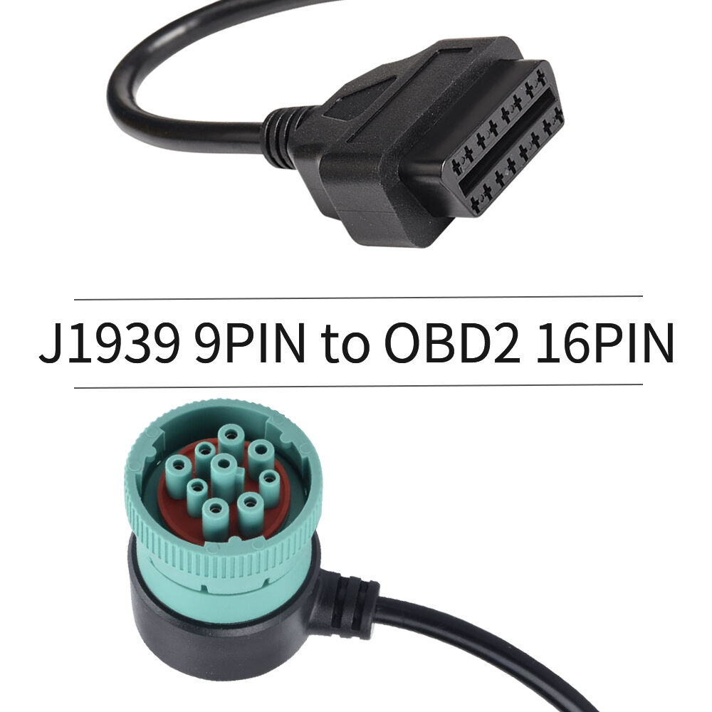 Obd Car Cable High Quality Diagnostic Connector Right Angle 9 Pin J1939 To Obdii 16 Pin Male ...