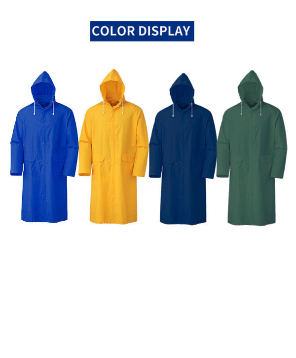 Pvc Raincoat Yellow Waterproof Heavy Duty Rain Coat For Adults Men Long ...