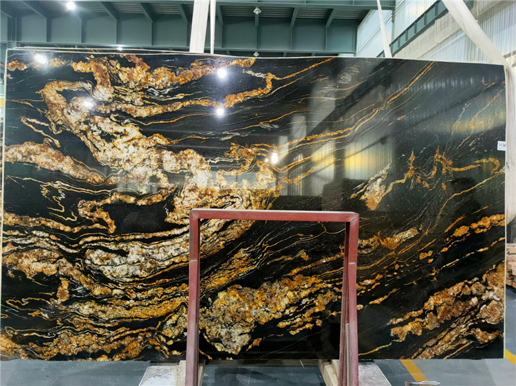 Tmz Granito Encimeras Large Size 3300*1800mm Taurus Black Granite Countertops With Gold Vein For ...