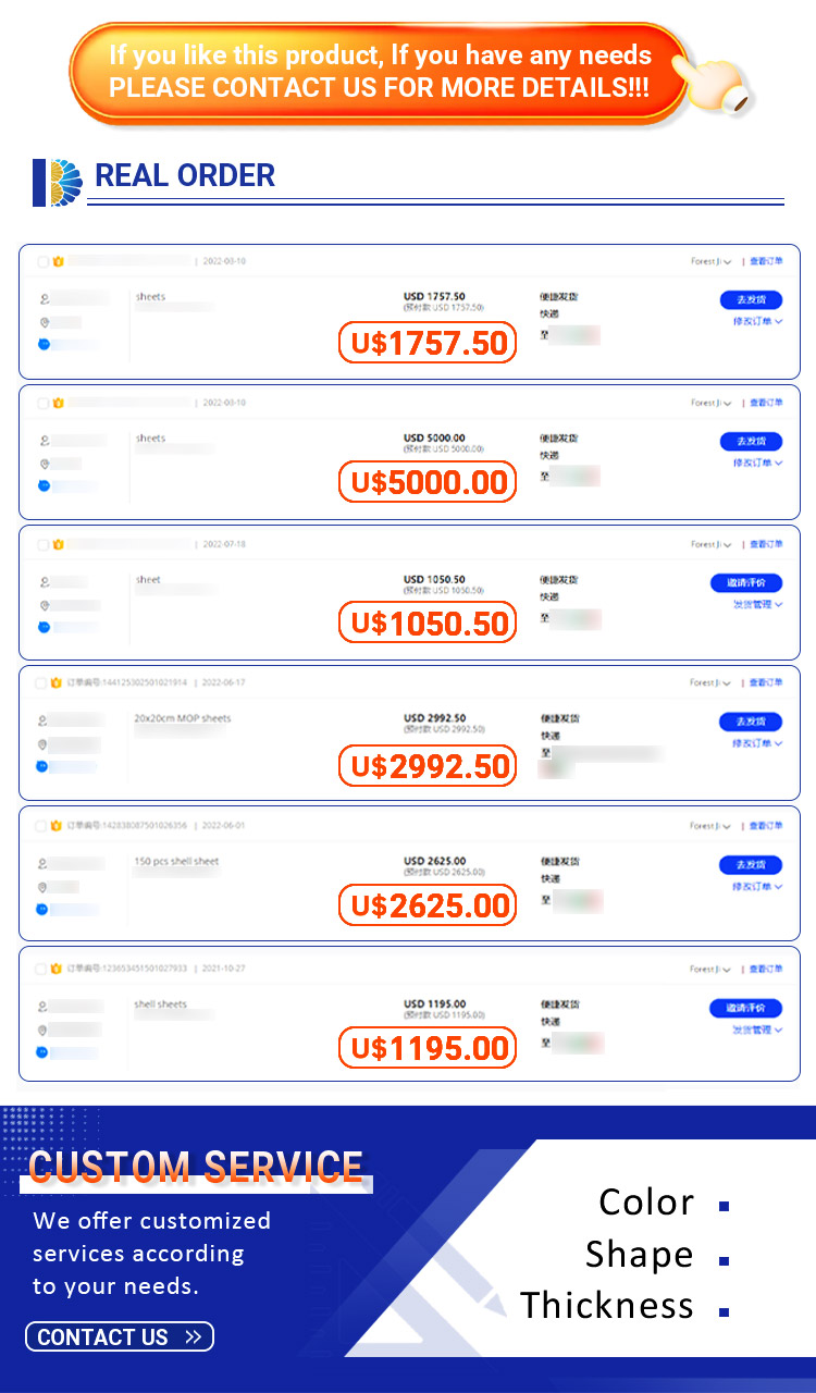 Customizable Mother Of Pearl Shell Veneer Paua Abalone Paper Laminate ...