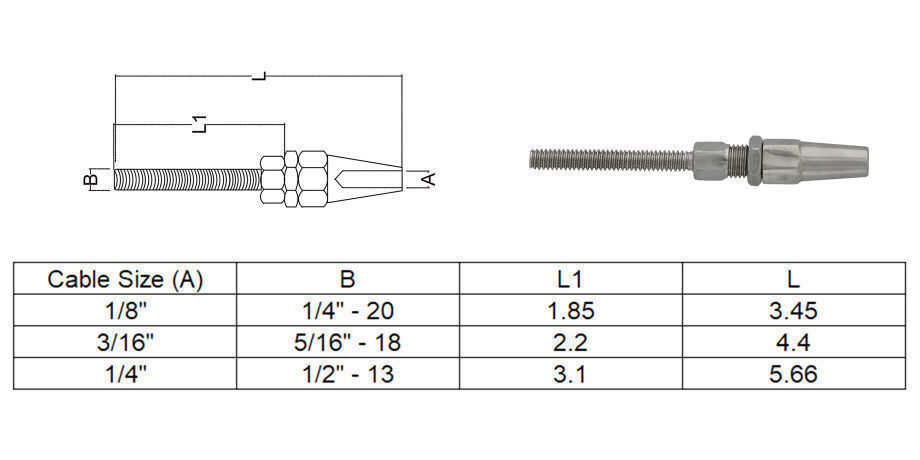 Buy Wholesale China 316 Stainless Steel Swageless Studs For Cable Rail ...