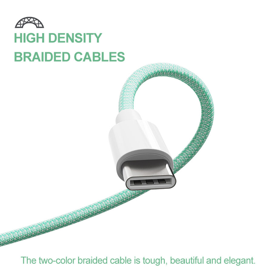 Buy Wholesale China Hot-selling 2.4a Green Cotton Braided Usb Type C ...