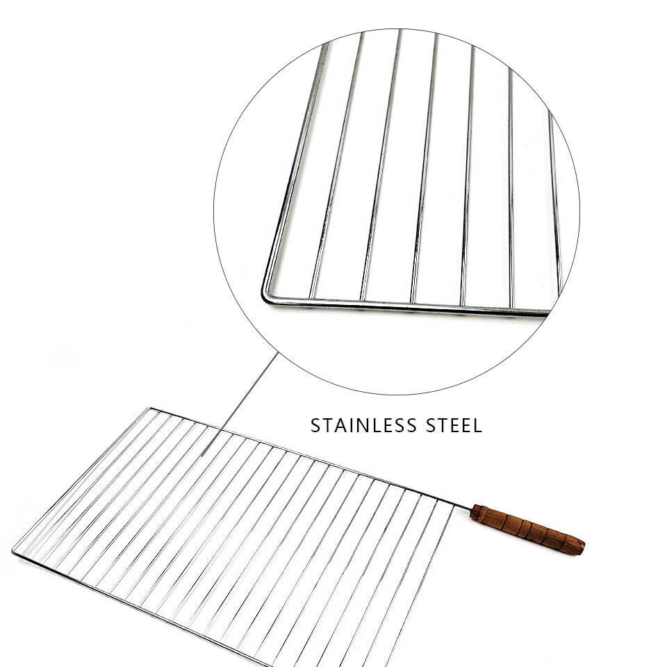 Buy Wholesale China Factory Price Barbecue Basket Wooden Handle Bbq ...